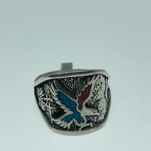 Nemesis jewrlry NYC | Accessories | Vintage Turquoise Inlay Eagle Ring ...